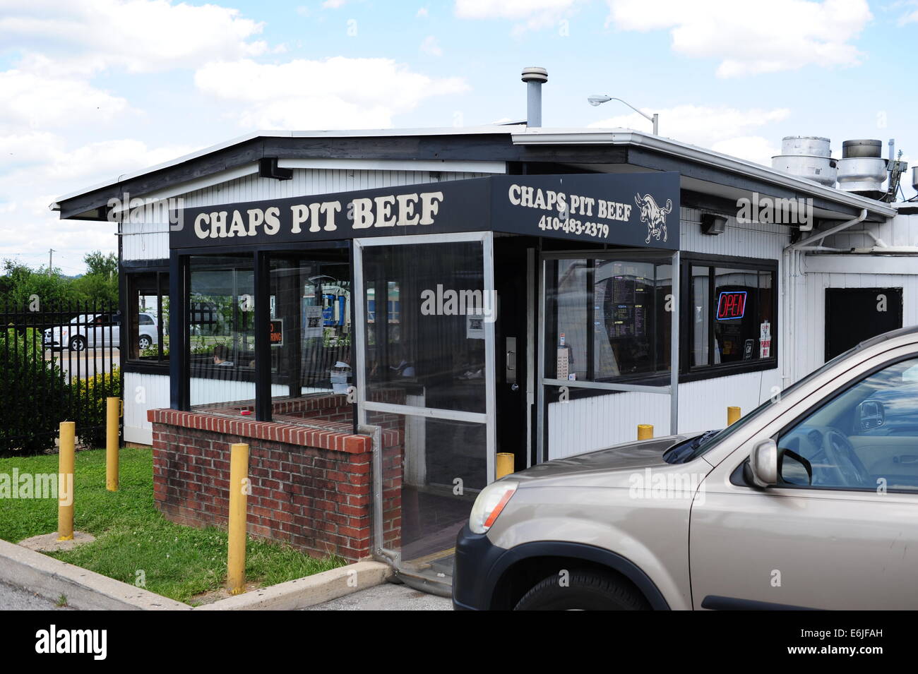USA Baltimore Chaps Pit Beef BBQ restaurant exterior food dining lunch ...
