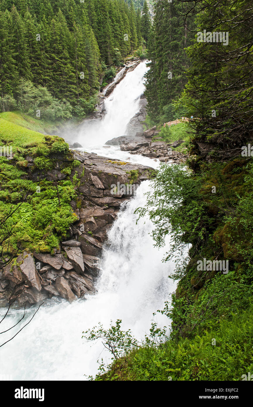 The Krimml Waterfalls in Austria. The falls are the highest in Europe ...