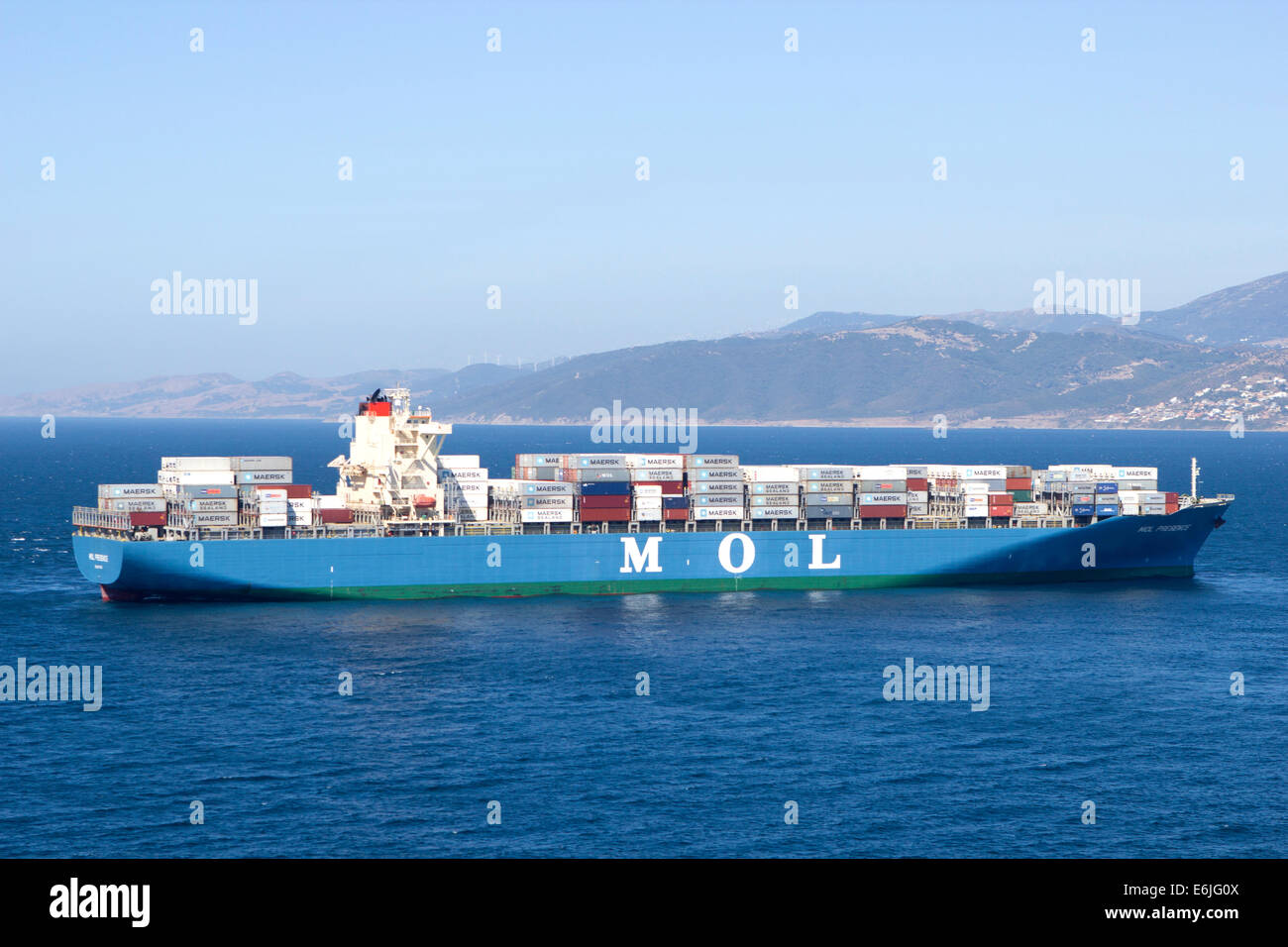 MOL Presence container ship, operated by Mitsui O.S.K. Lines carrying ...