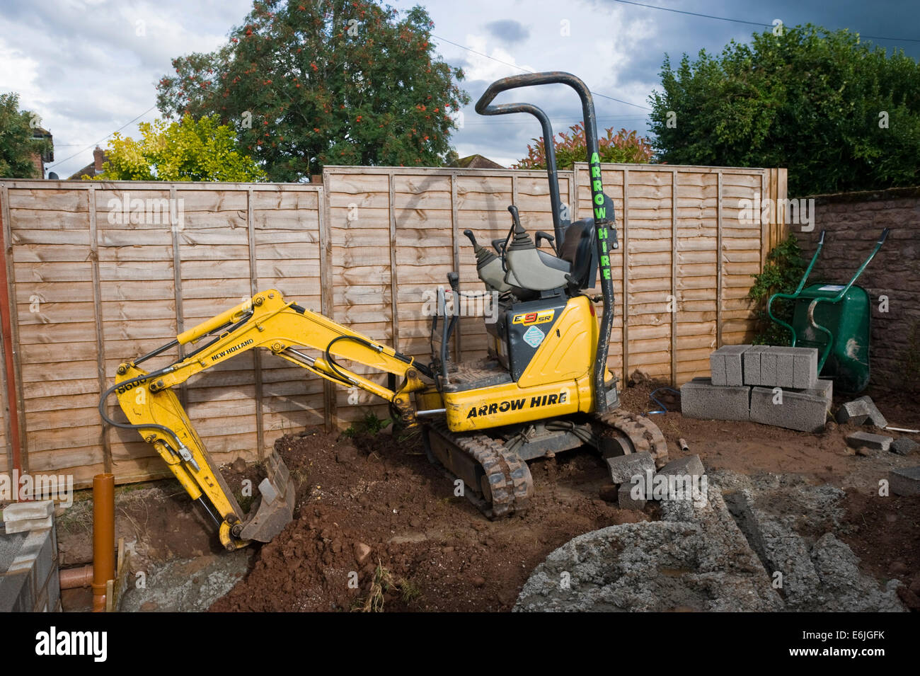 New Holland mini excavator being used to build house extension at Hay ...