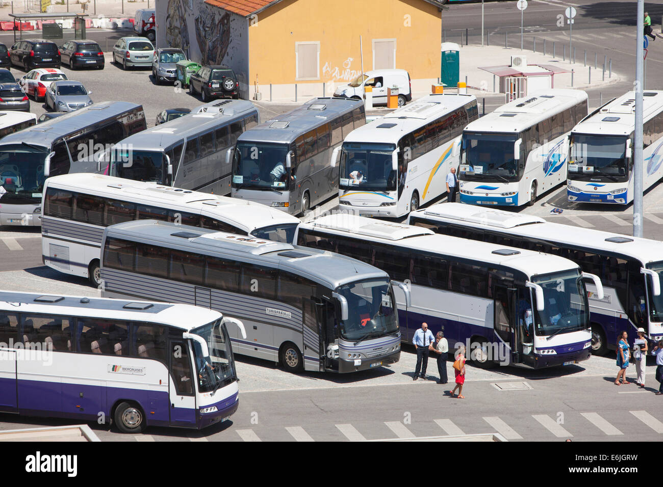 Tour buses awaiting excursion Stock Photo - Alamy