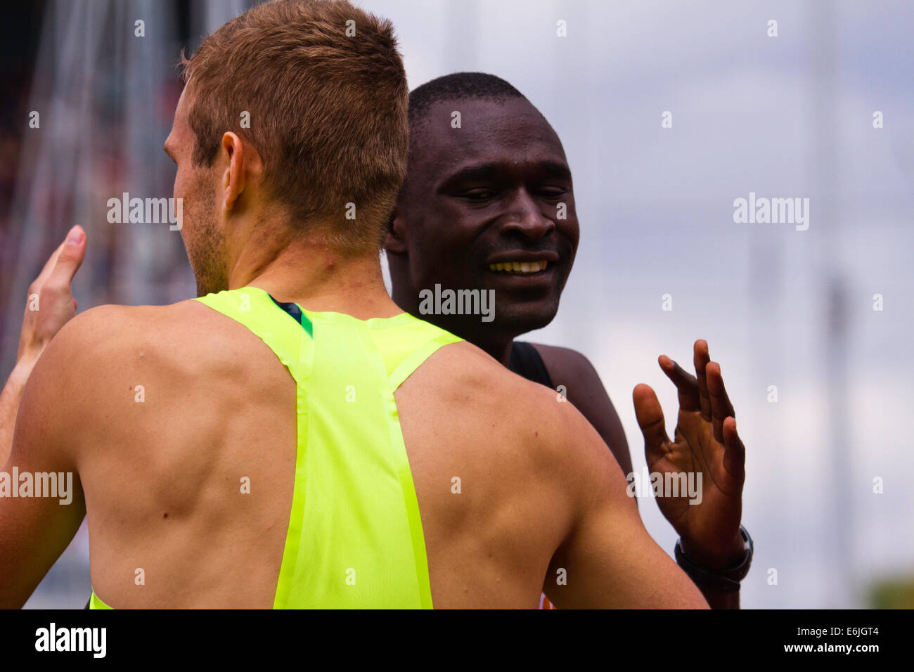 BIRMINGHAM, ENGLAND - AUGUST 24: David Rudisha of Kenya crosses the ...