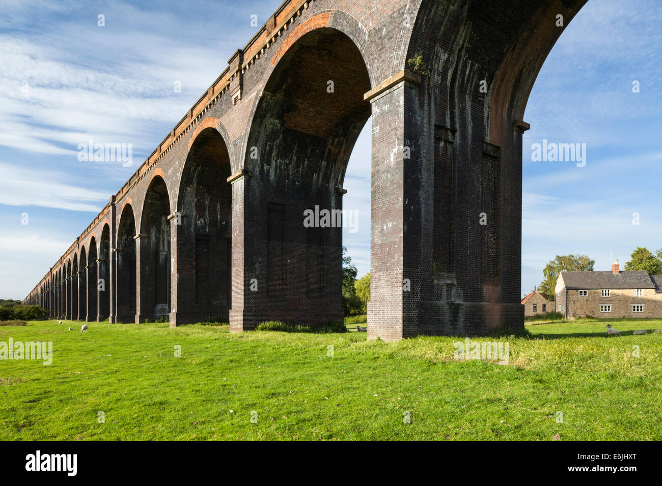 The large Victorian structure of the Harringworth Viaduct crossing the ...