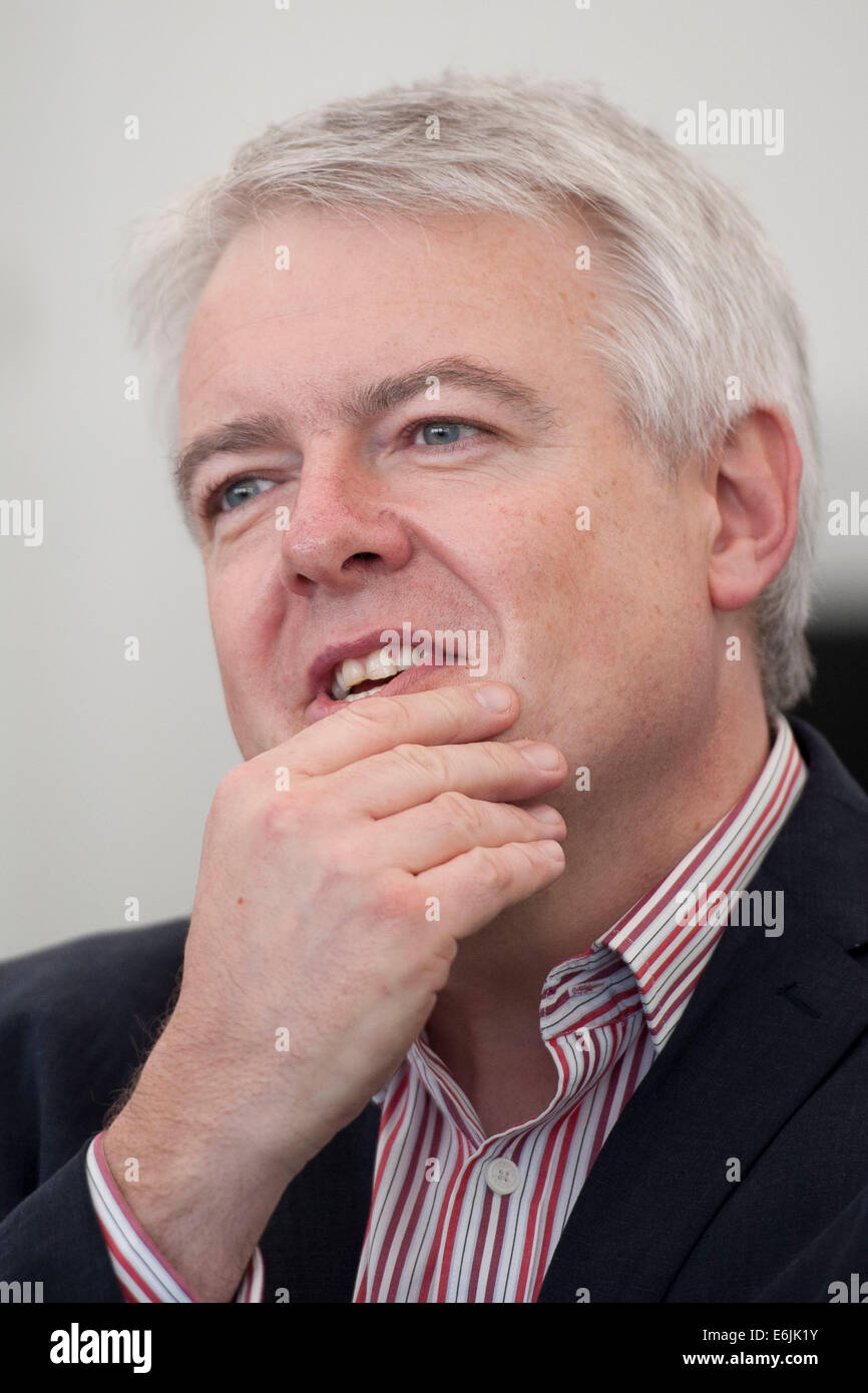 Wales First Minister Carwyn Jones speaks at the Hay Festival Stock ...