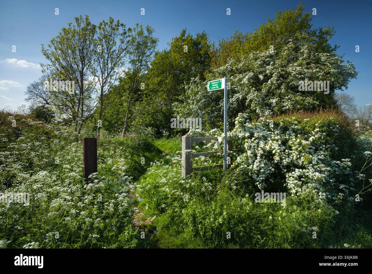 The Jurassic Way footpath and Bridleway to Elkington at Honey Hill near ...