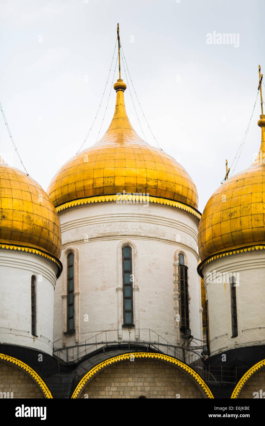 Golden domes of the Cathedral of the Dormition, within the Kremlin ...