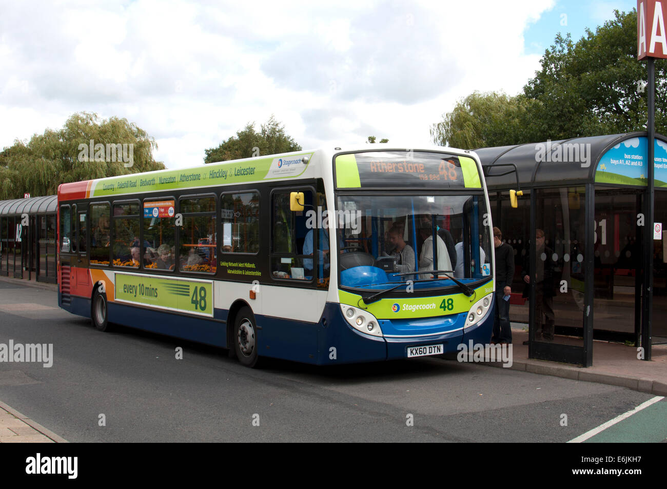 Stagecoach No 48 bus at Nuneaton bus station, Warwickshire, UK Stock ...