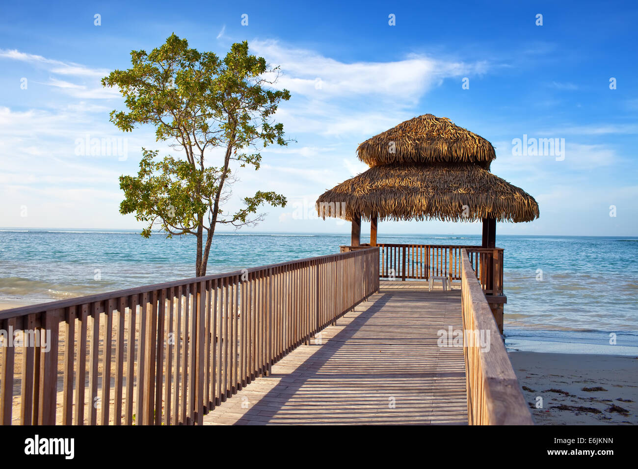 Pavilion in natural style on a beach Stock Photo - Alamy