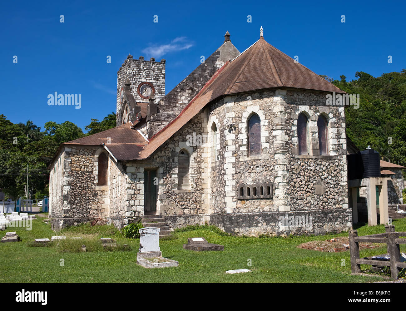 Ancient colonial church. Jamaica Stock Photo - Alamy