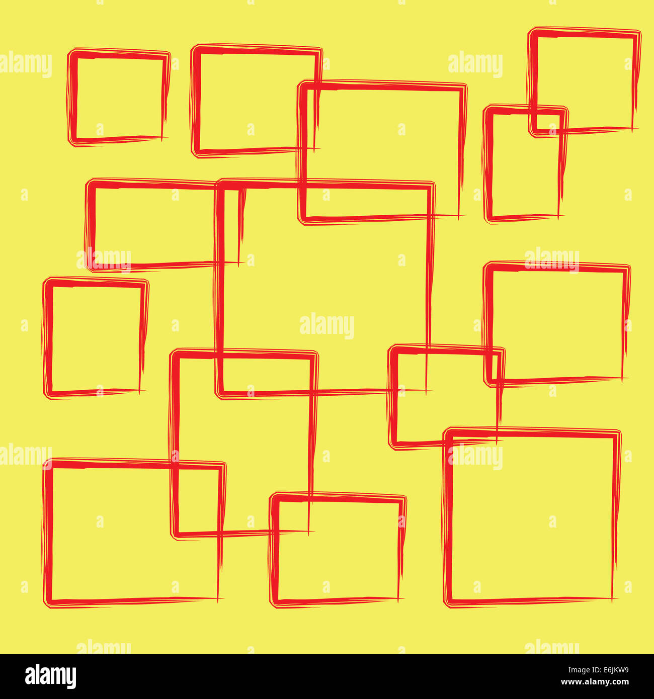 abstract red square on a yellow background Stock Photo - Alamy