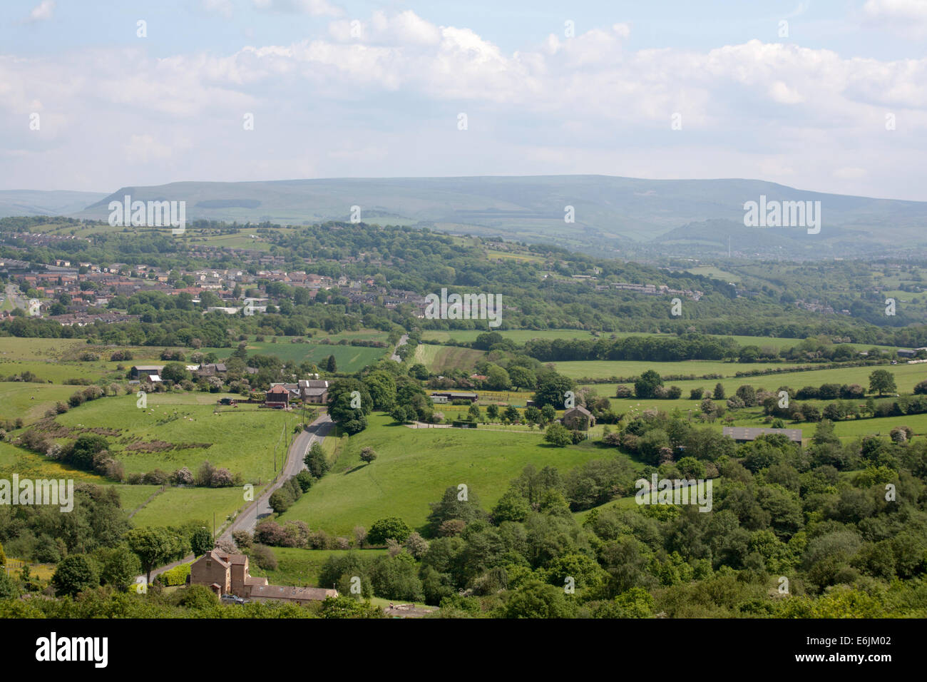 Longdendale lying beneath Bleaklow and White Low from Werneth Low ...