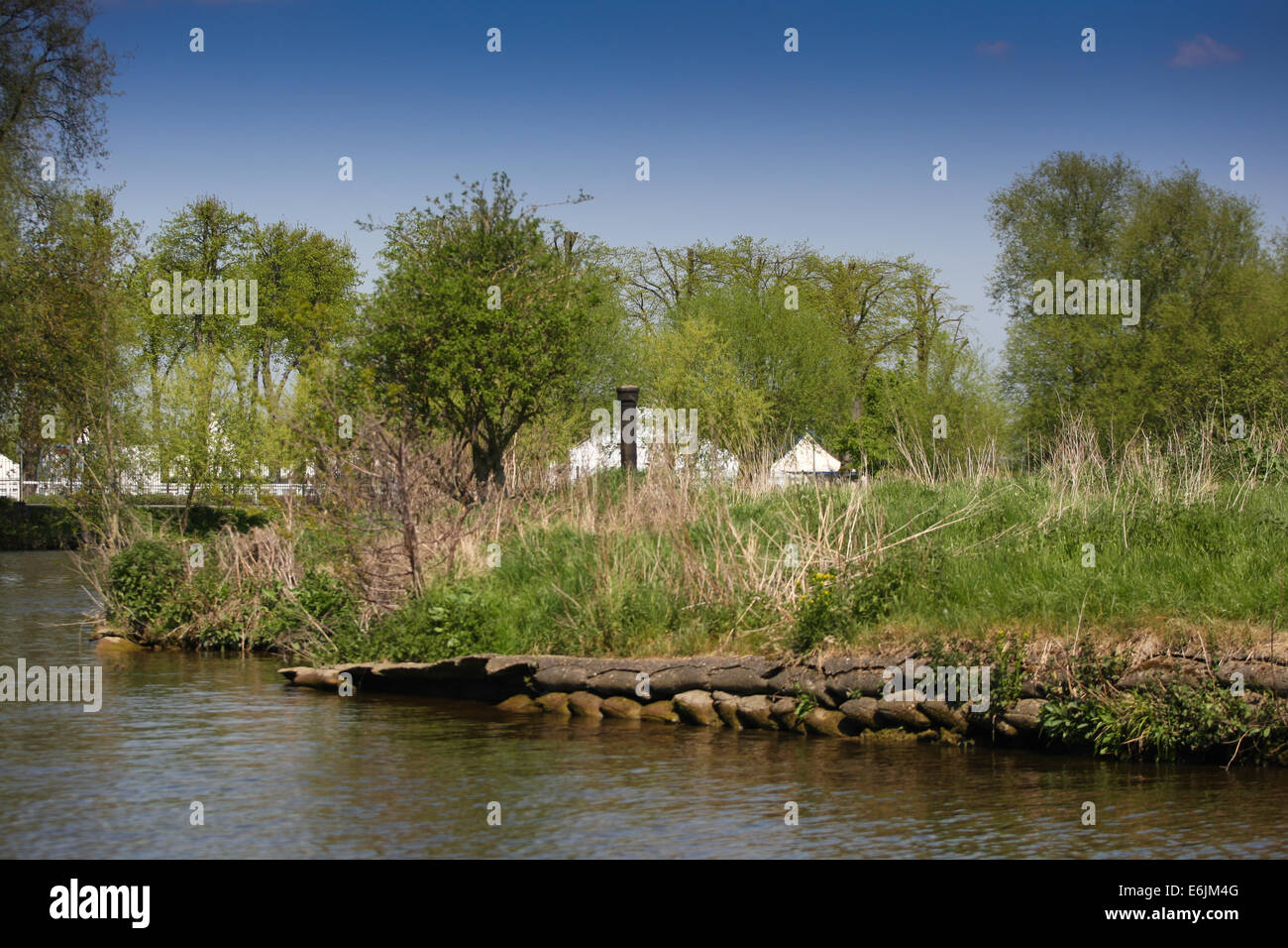A strapping or turning post, once used by horse drawn barges to assist ...