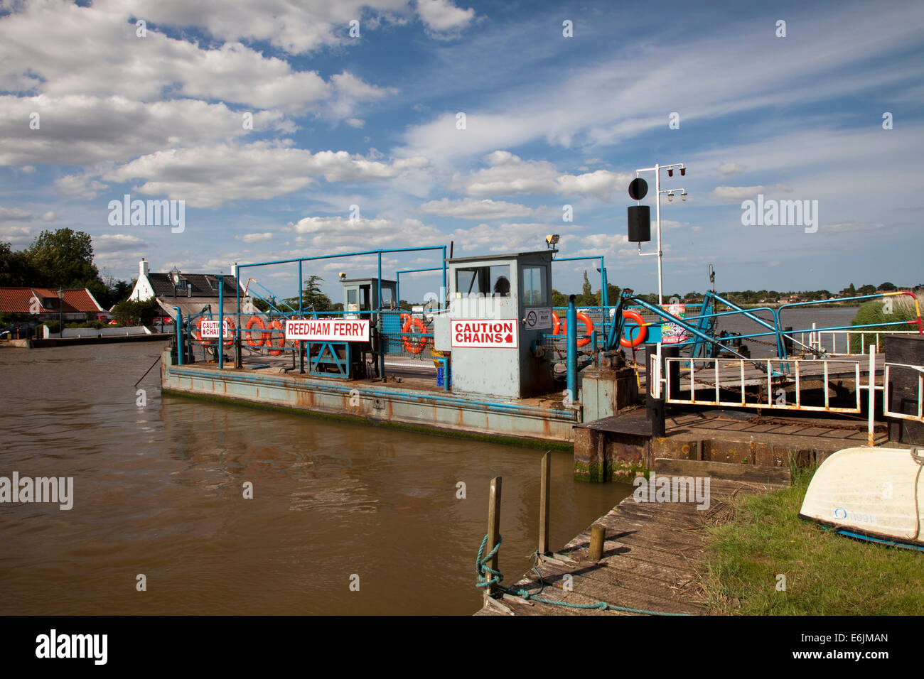 Reedham Ferry on the River Yare in Norfolk, the only crossing on this ...