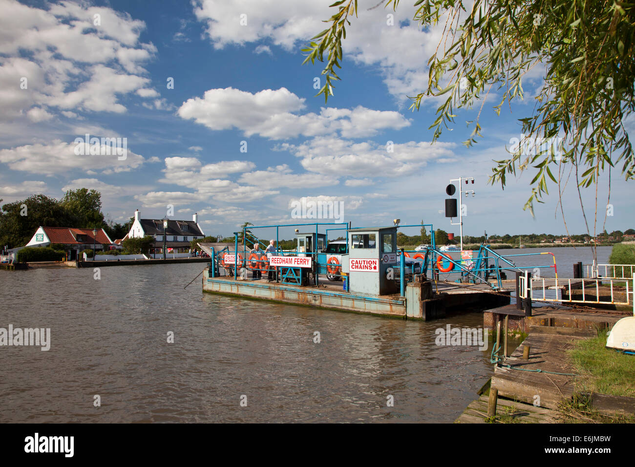 Reedham Ferry on the River Yare in Norfolk, the only crossing on this ...