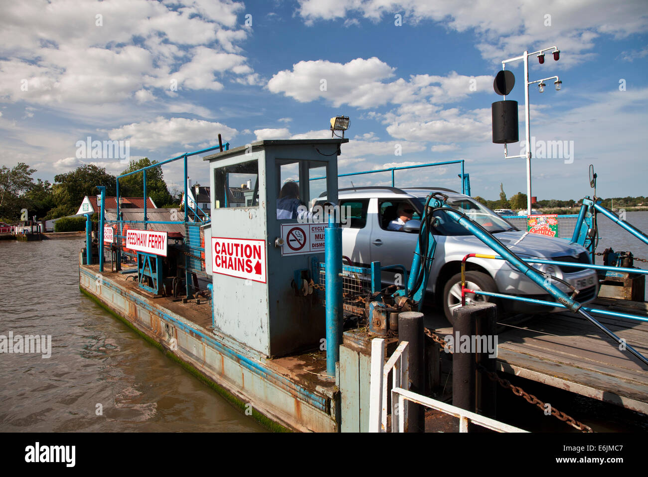 Reedham Ferry on the River Yare in Norfolk, the only crossing on this ...