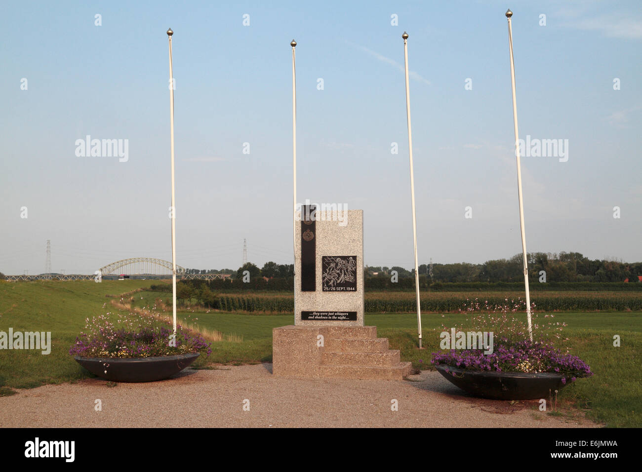 The Royal Engineers Memorial near Driel, Netherlands. It marks where ...
