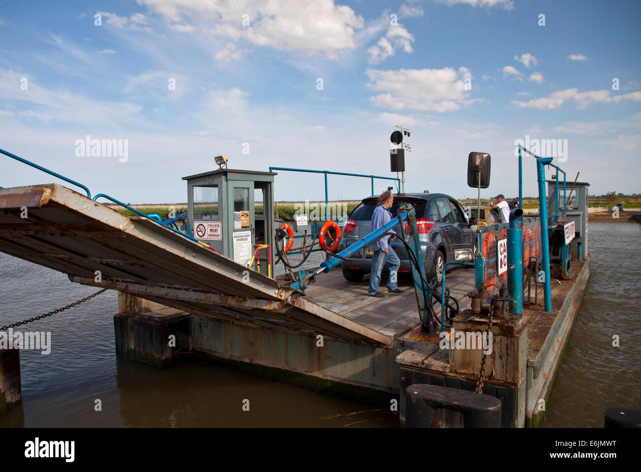 Reedham Ferry on the River Yare in Norfolk, the only crossing on this ...