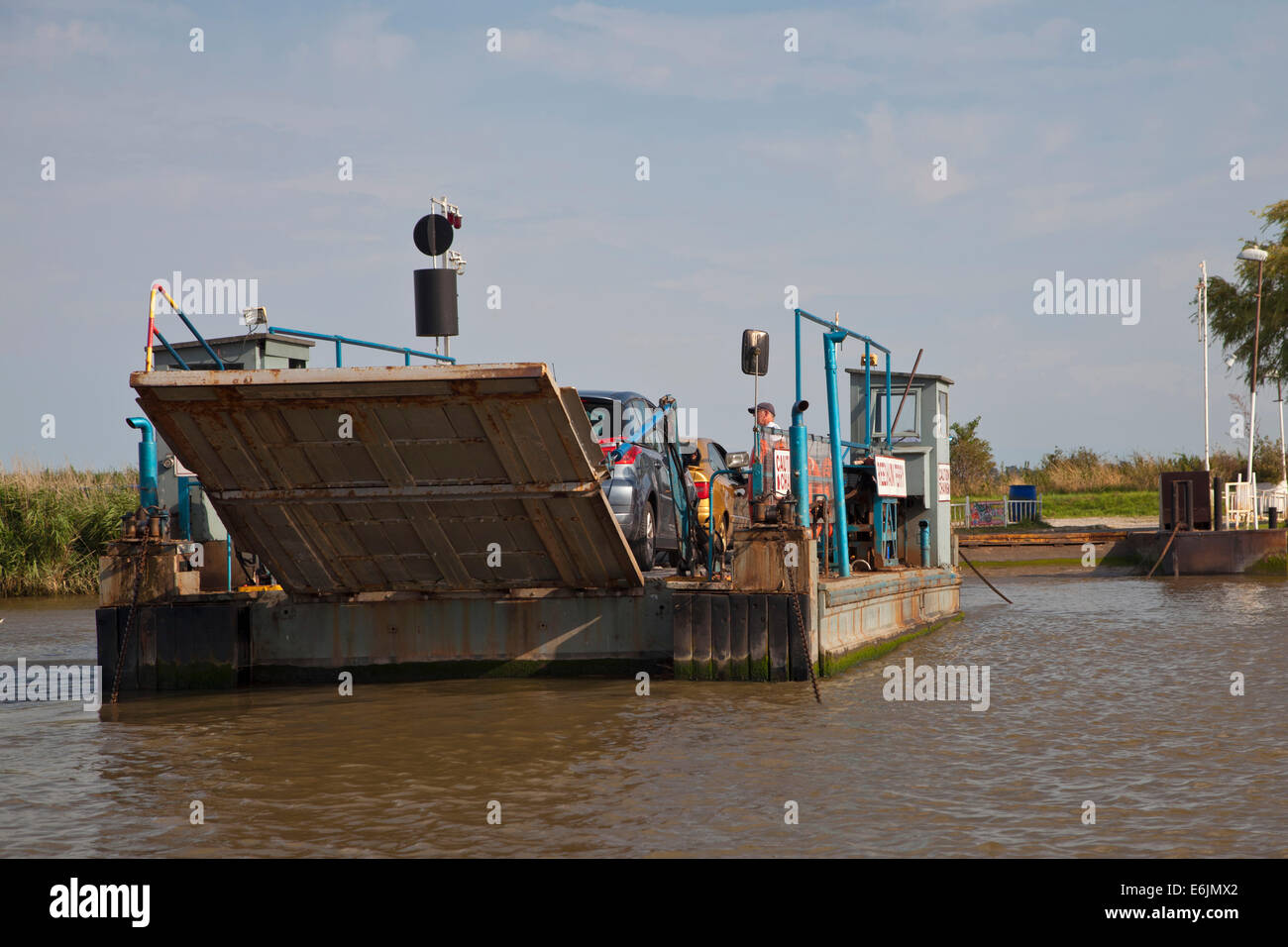 Reedham Ferry on the River Yare in Norfolk, the only crossing on this ...