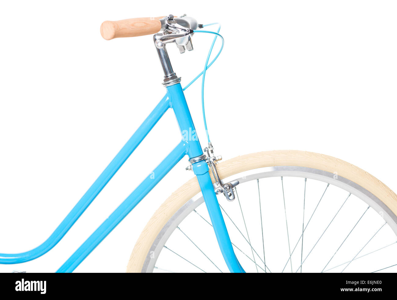Stylish womens blue bicycle isolated on white background Stock Photo ...