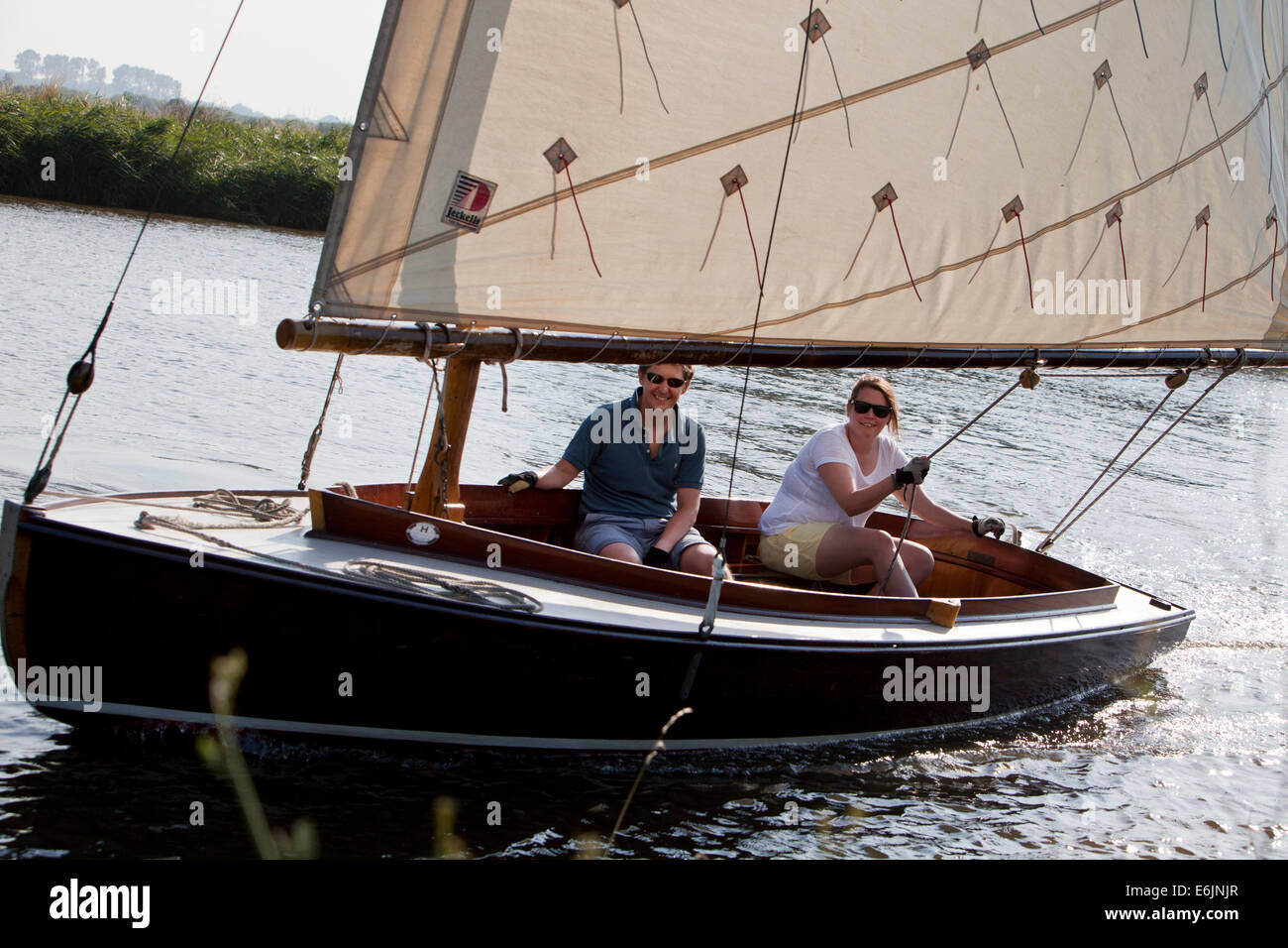 Dinghy sail sailing norfolk hi-res stock photography and images - Alamy