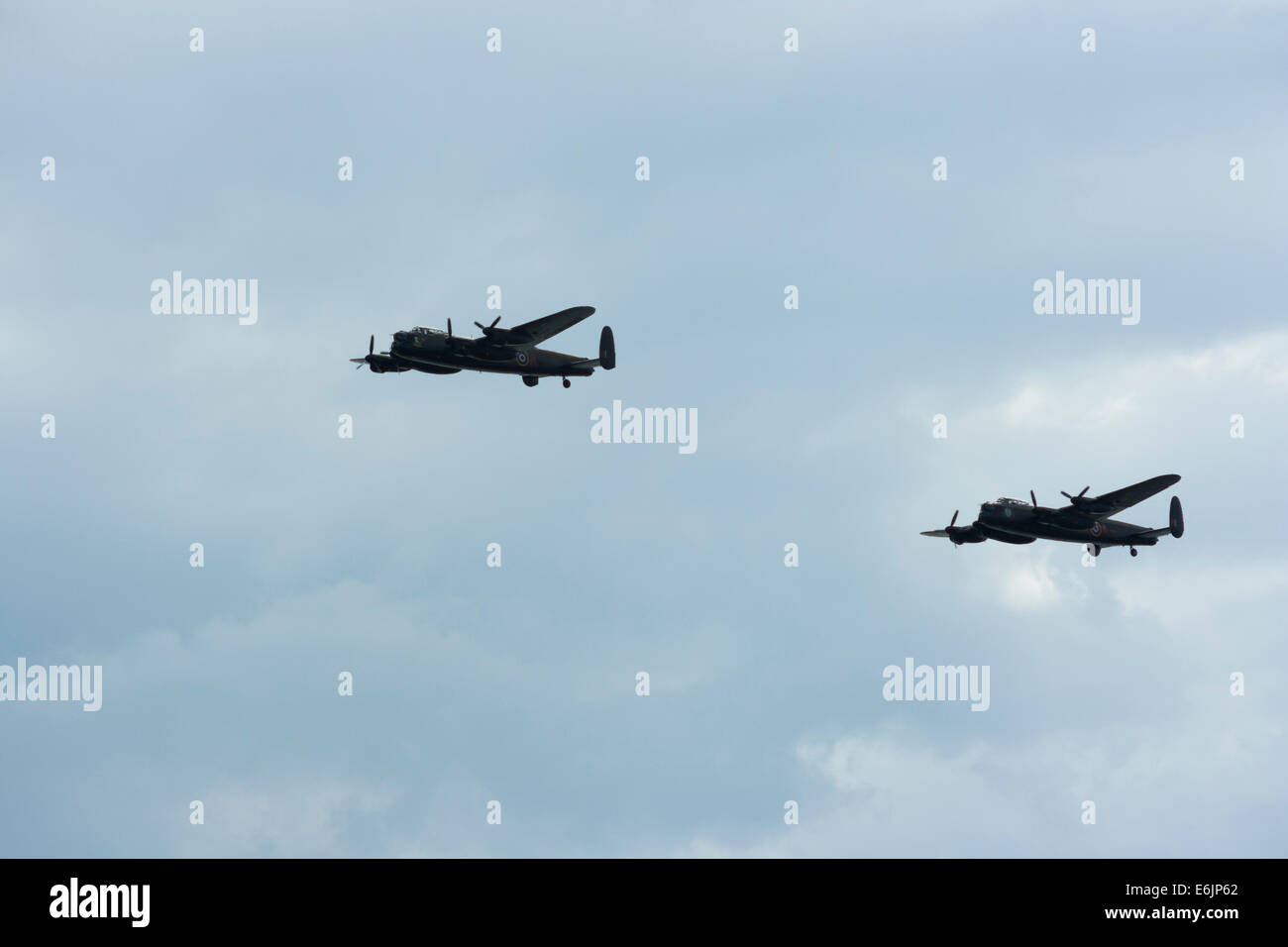 The last two flying Avro Lancaster bombers flying at Clacton Air Show ...