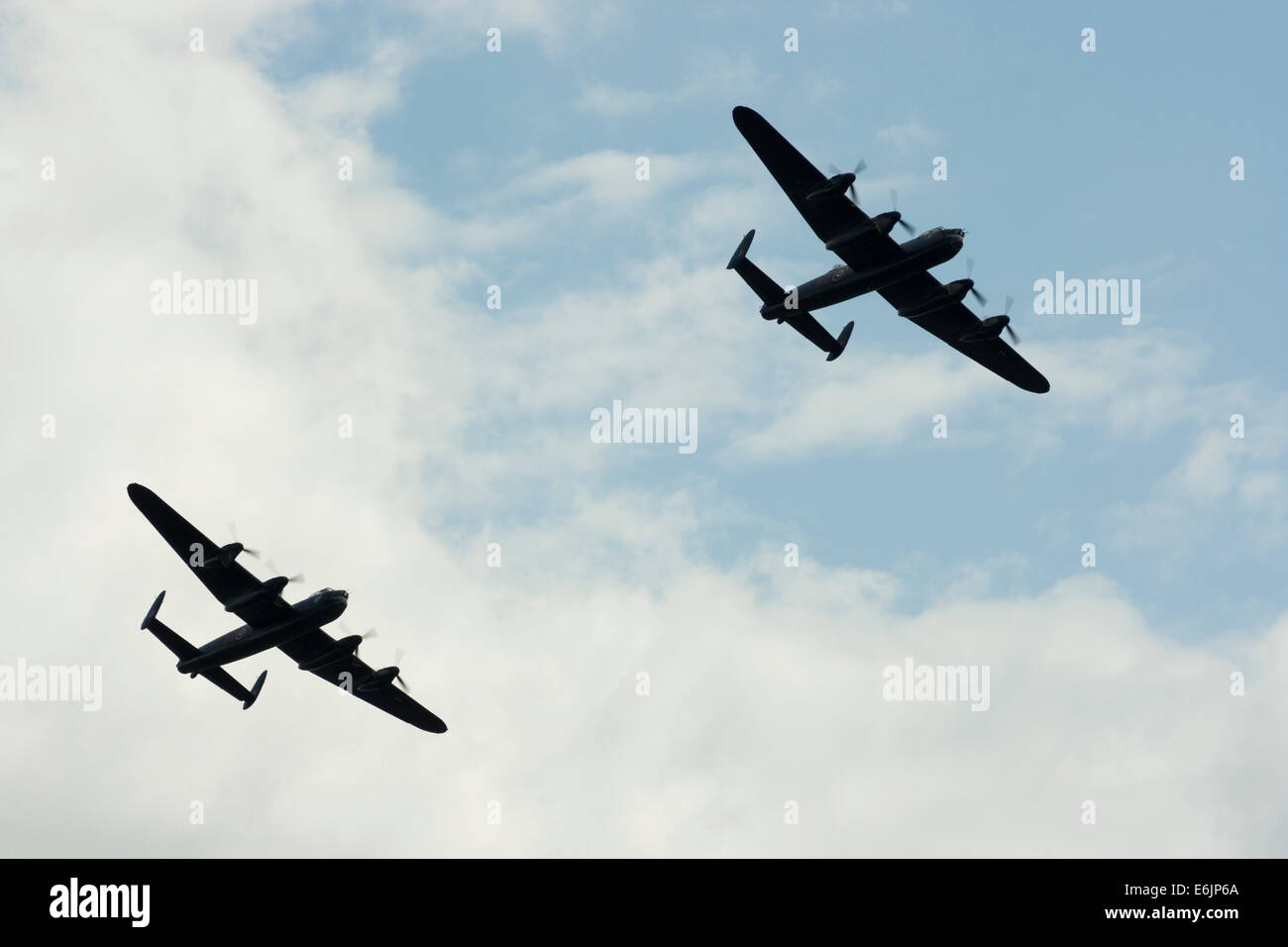 The last two flying Avro Lancaster bombers flying at Clacton Air Show ...