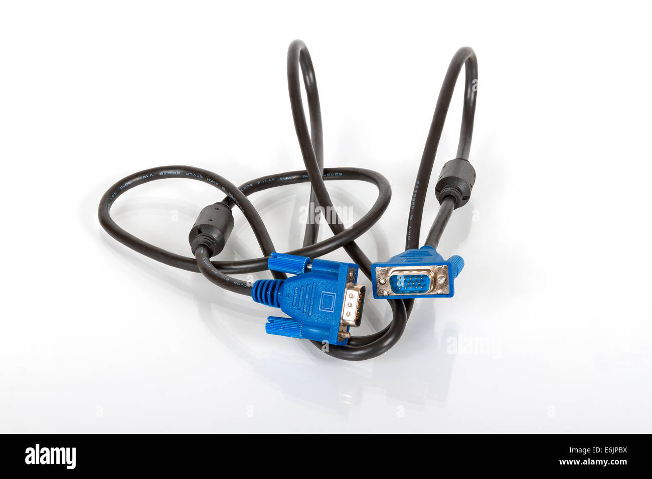 monitor cable on white background Stock Photo - Alamy