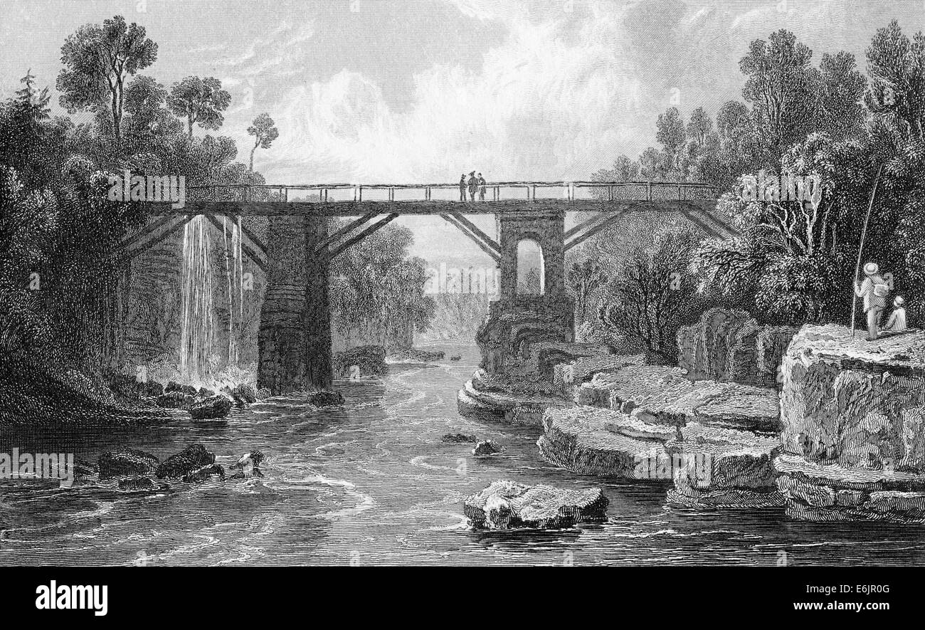 Aqueduct on the Taff, Wales, UK, 1838 Stock Photo - Alamy