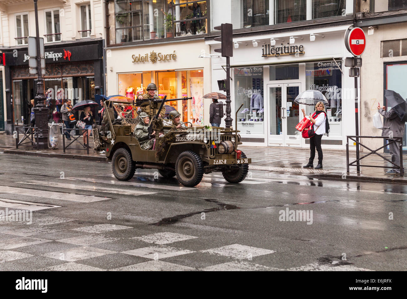 Paris, France. 25th August, 2014. Military vehicles parade in the ...