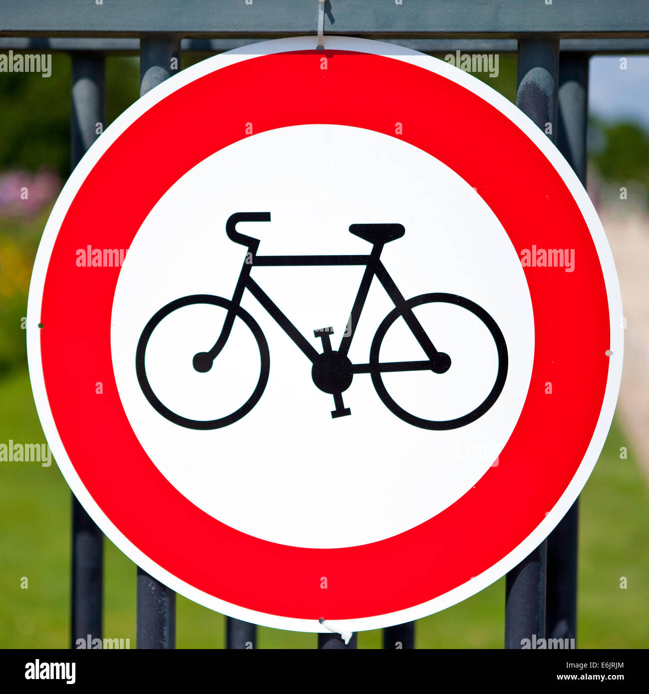 A 'No Cycling' Sign Stock Photo - Alamy