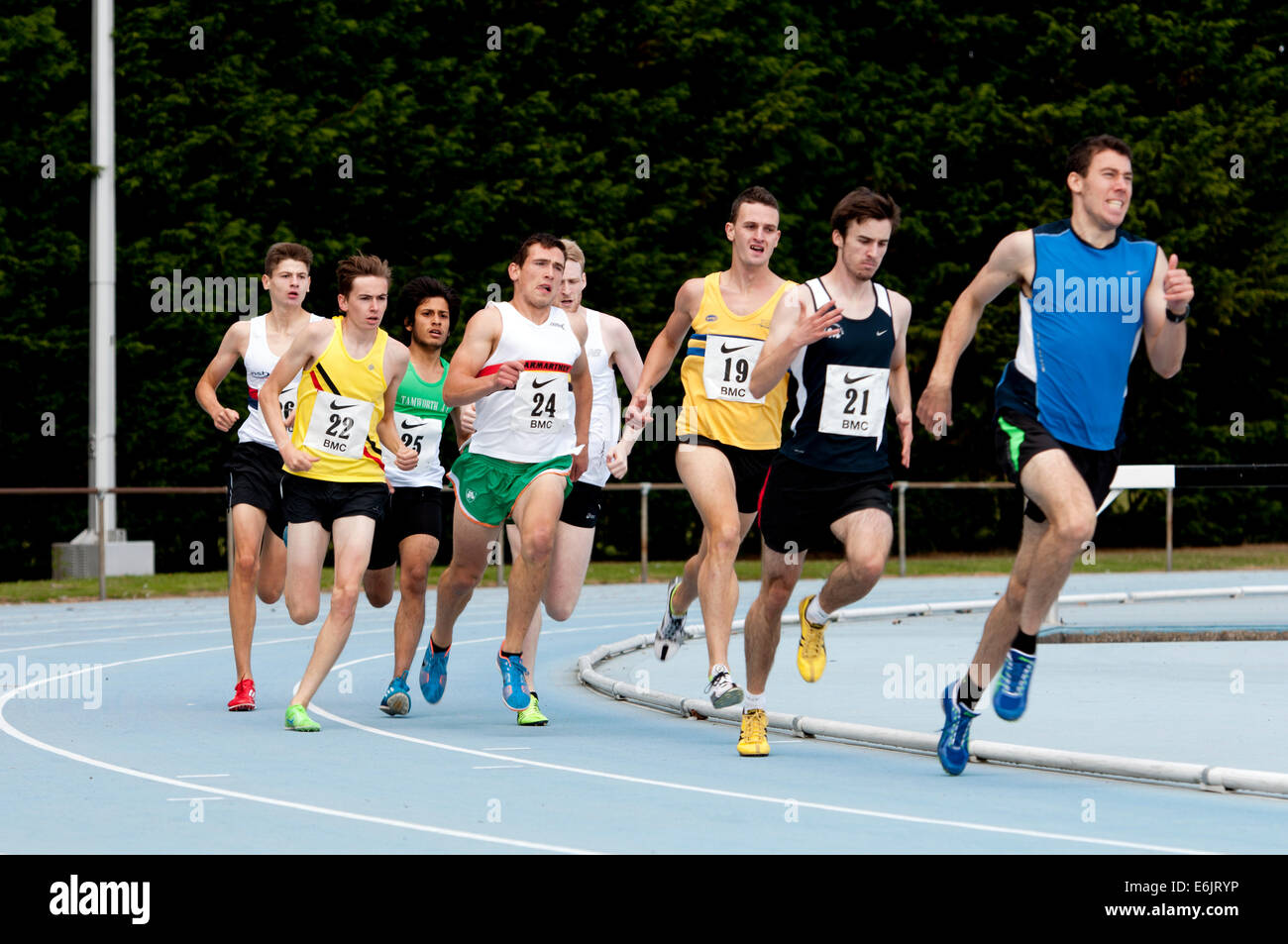 Runners with a pacemaker in a middle-distance race, Coventry, UK Stock ...