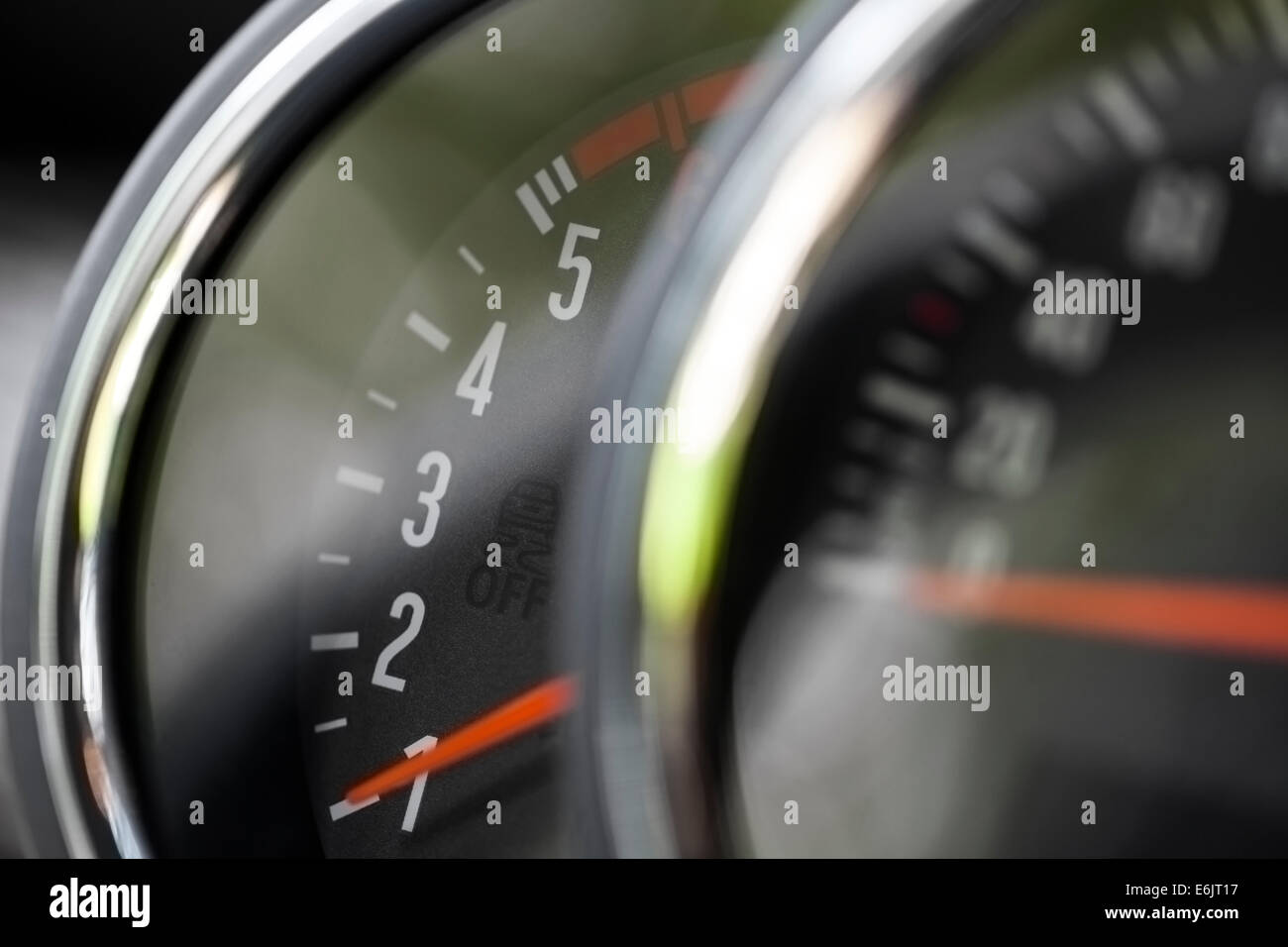 Detail of a tachometer in a car Stock Photo - Alamy
