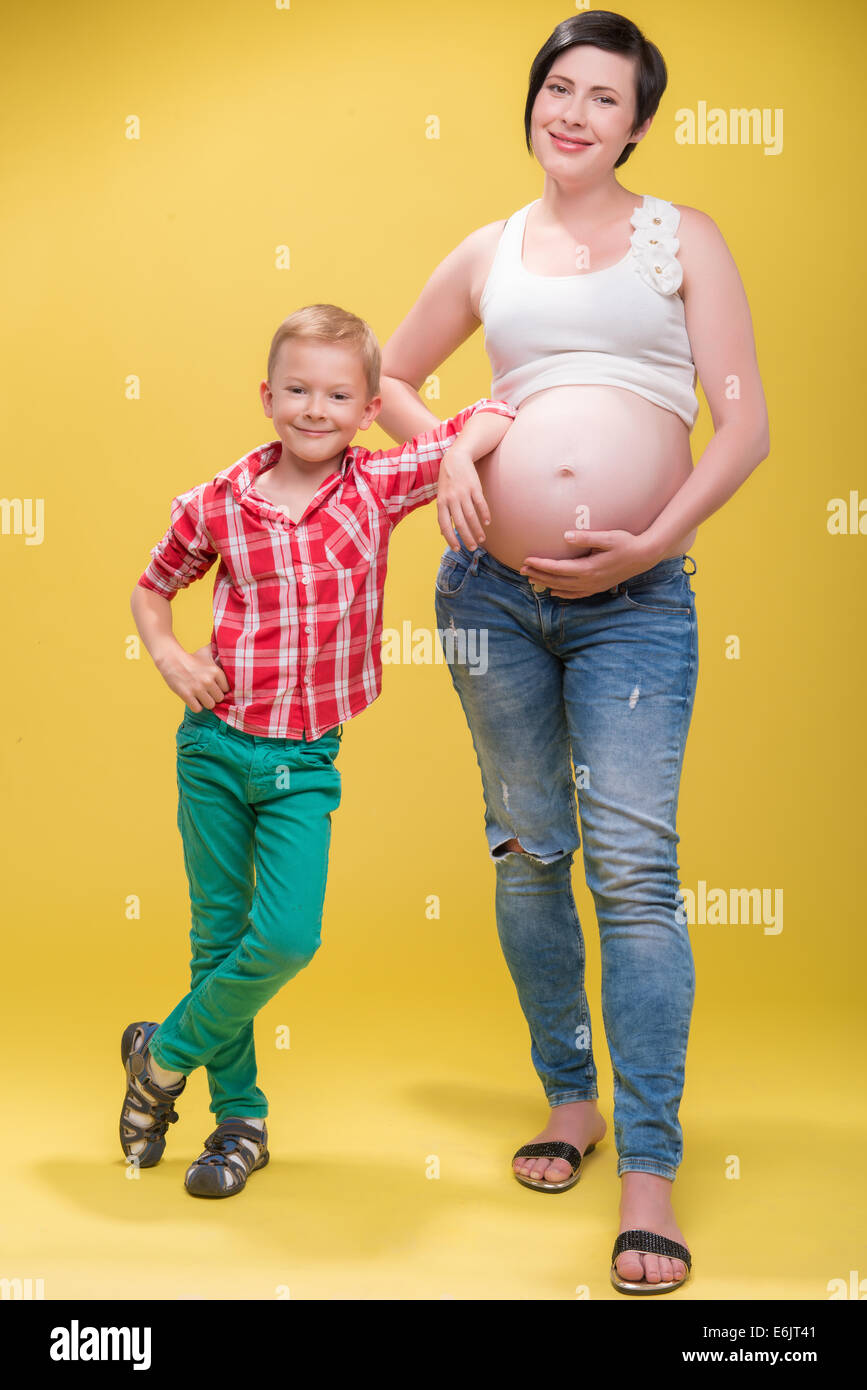 Pregnant woman expecting her baby Stock Photo - Alamy
