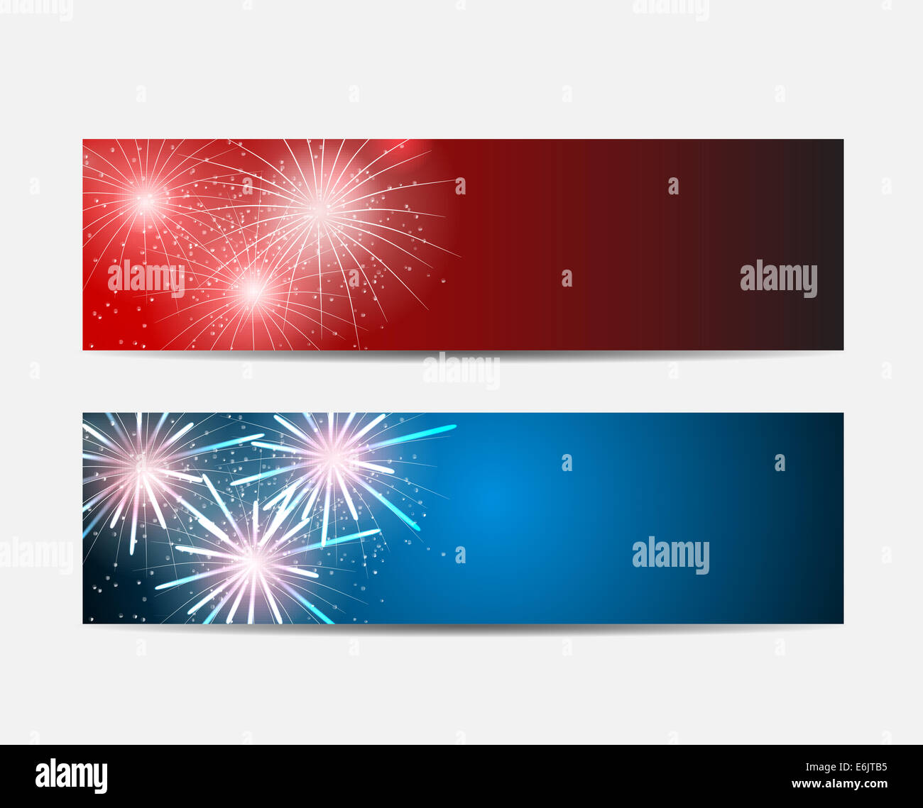 Glossy Fireworks Website Header and Banner Set Background Vector Stock ...