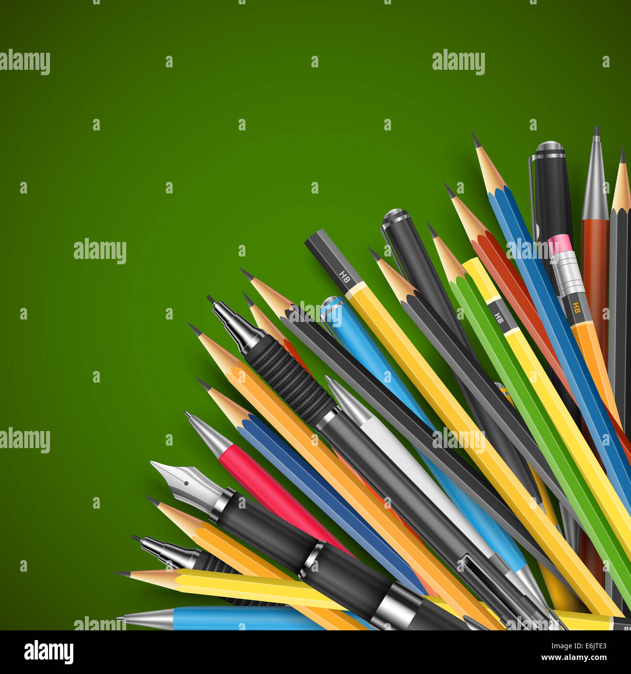 Pen and pencils Stock Photo - Alamy