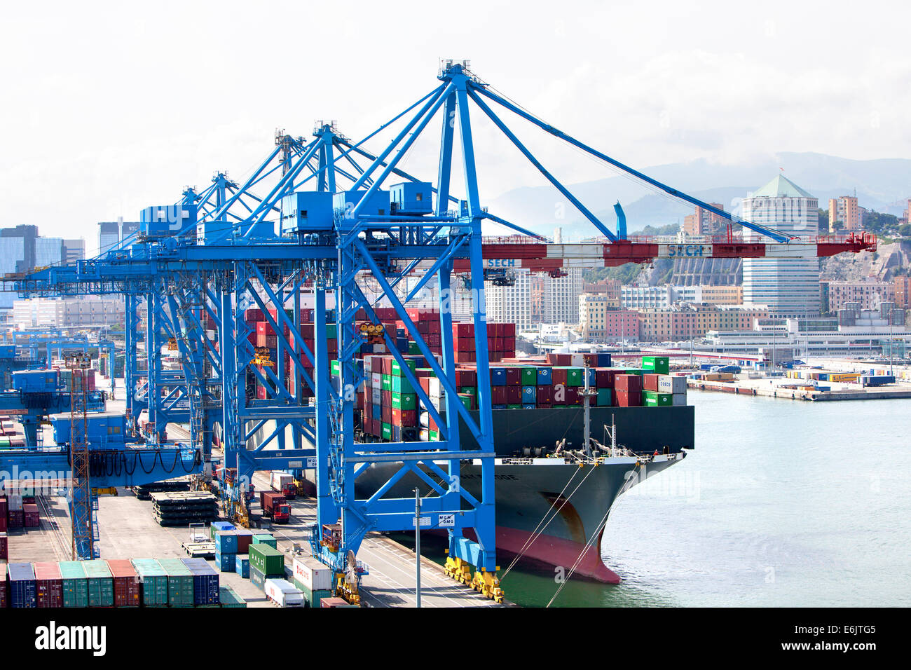 Port of Genoa in Italy Stock Photo - Alamy