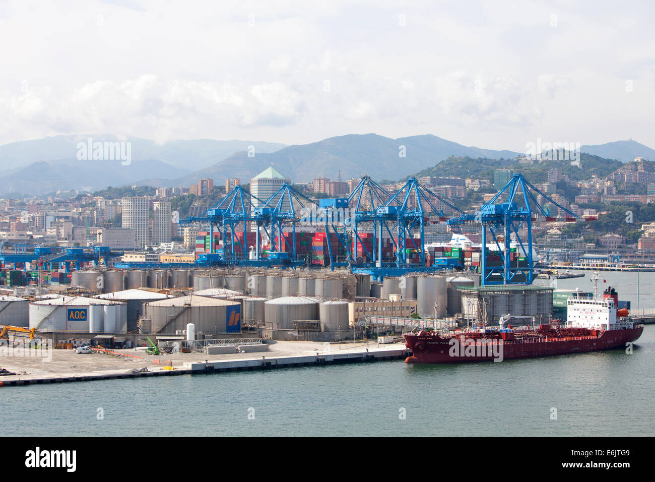 Port of Genoa in Italy Stock Photo - Alamy