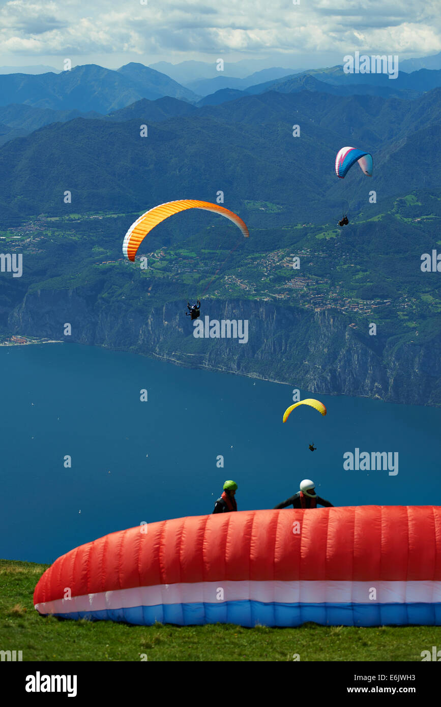Paraglider on monte generoso or calvagione hi-res stock photography and ...