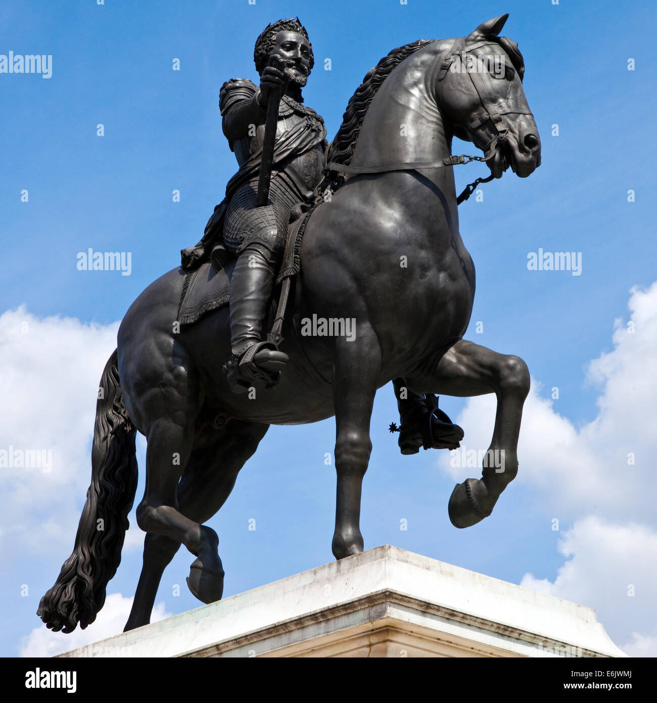 A statue of King Henry IV, situated on Pont Neuf in Paris Stock Photo ...