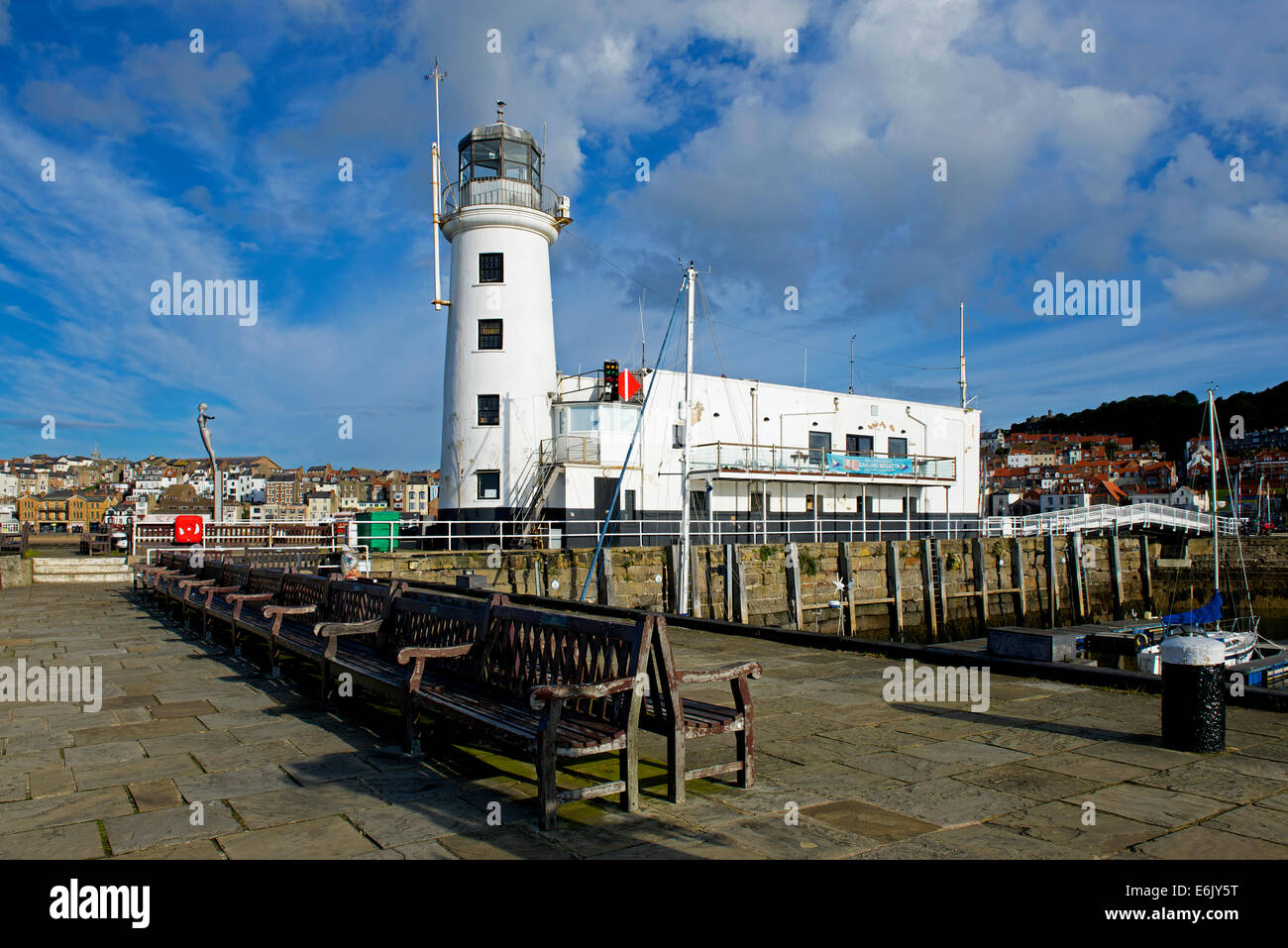 The lighthouse, Scarborough, North Yorkshire, England UK Stock Photo ...