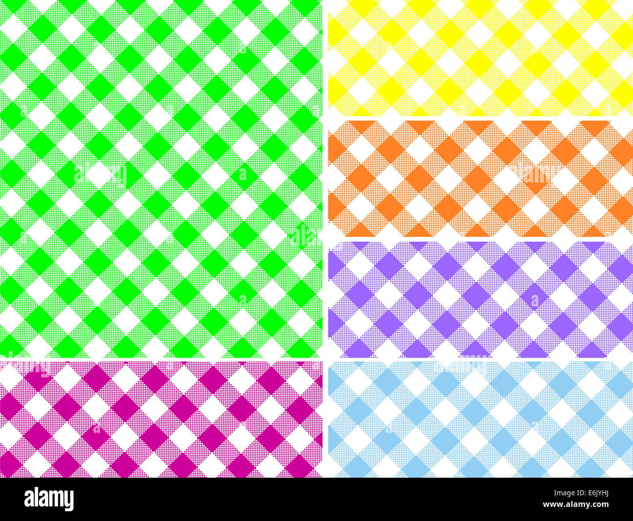 Jpg. Woven gingham fabrics in six colors Stock Photo - Alamy