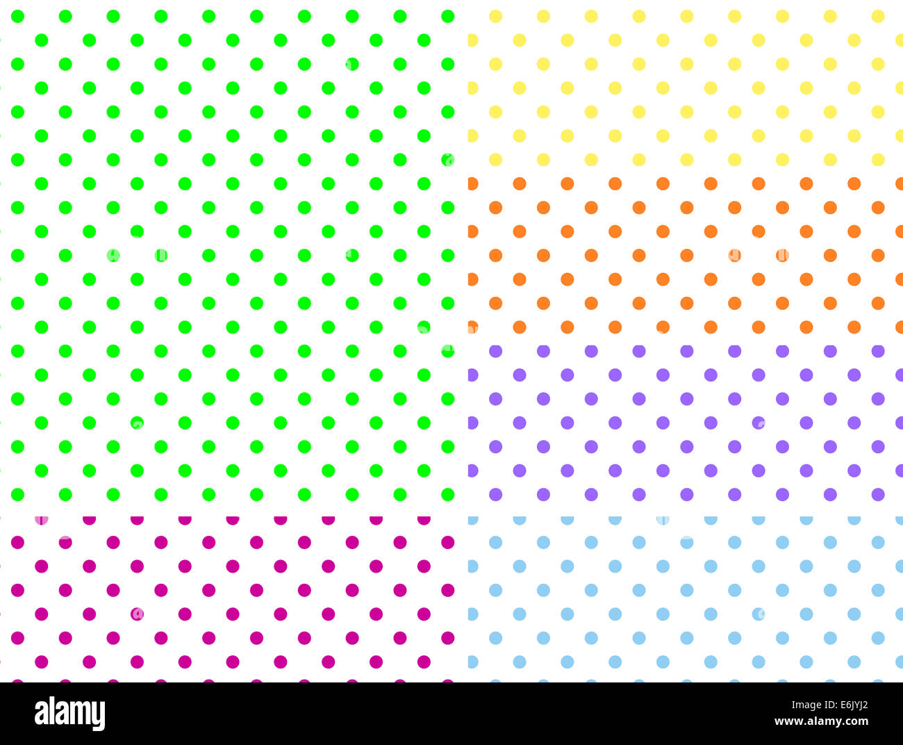 Jpg. White background swatches with polka dots in six colors. One of a ...