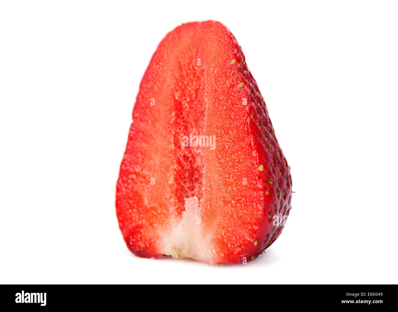 Strawberry closeup isolated on white Stock Photo - Alamy