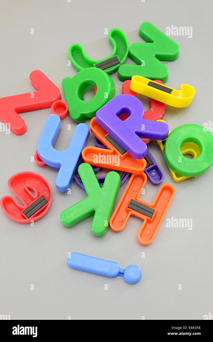 A close up shot of magnetic letters Stock Photo - Alamy