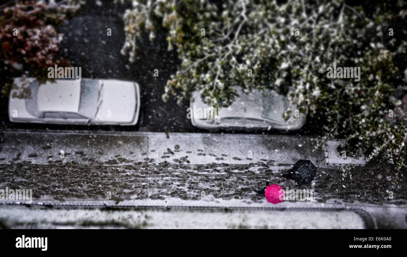 Snow blizzard in New York City in late October Stock Photo - Alamy