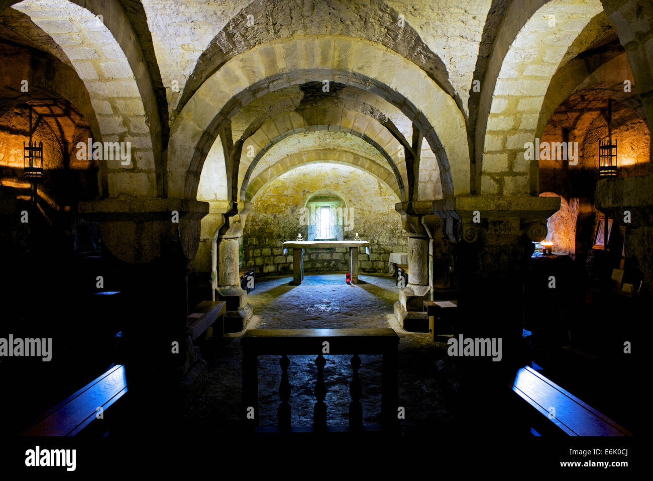 The crypt of St Mary's Church, Lastingham, North Yorkshire, England UK ...