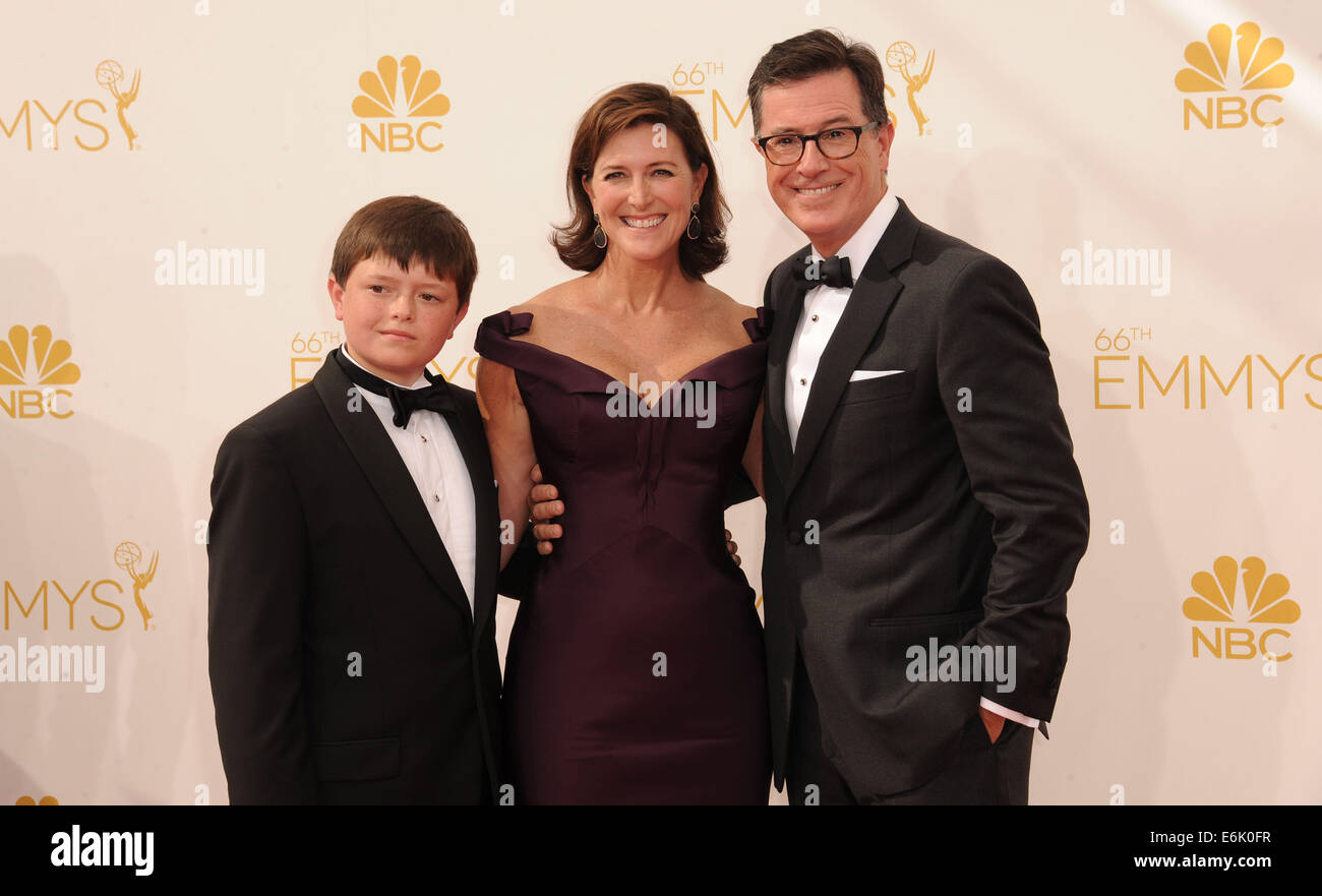 Los Angeles, California, USA. 25th Aug, 2014. Stephen Colbert, Evelyn ...