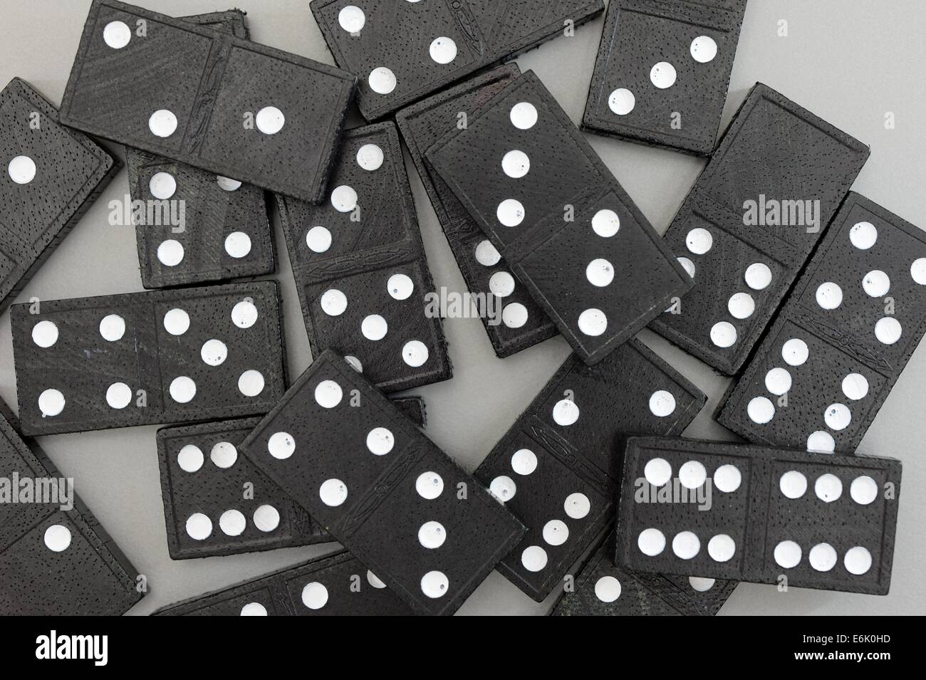 A close up shot of black and white dominos Stock Photo - Alamy