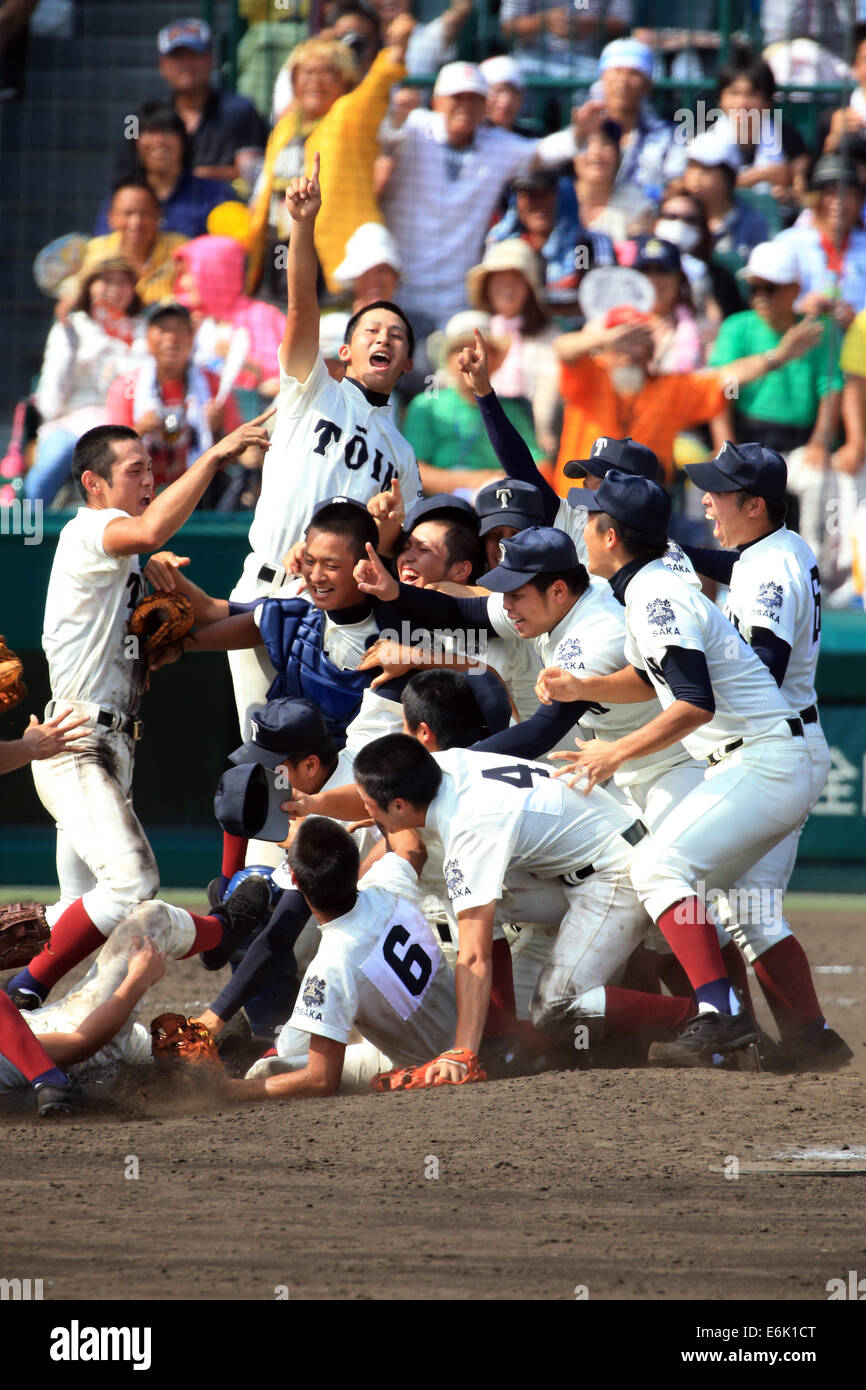 Hyogo, Japan. 25th Aug, 2014. Osaka Toin team group Baseball : Osaka ...