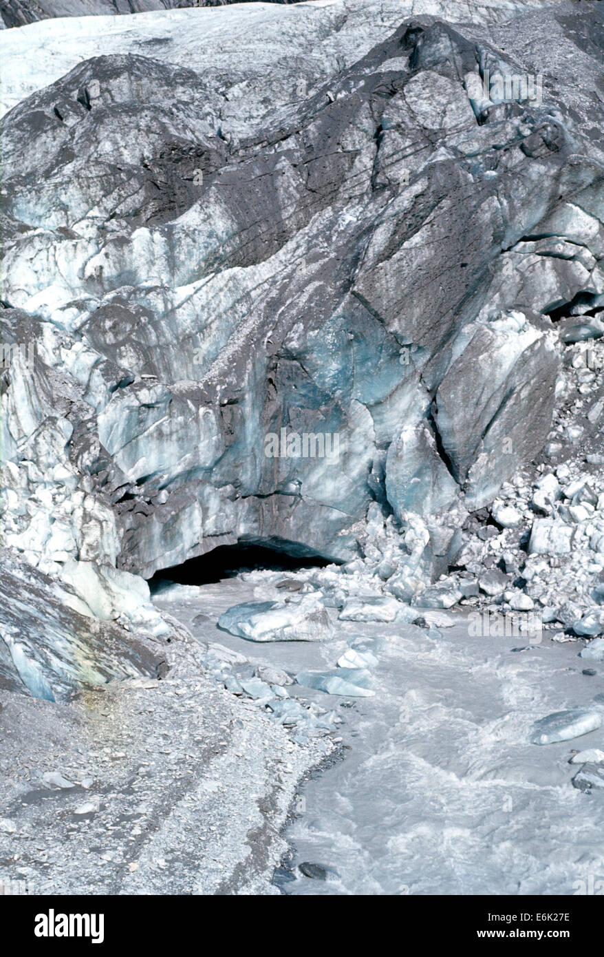 Meltwater stream base of the Franz Josef glacier Stock Photo - Alamy